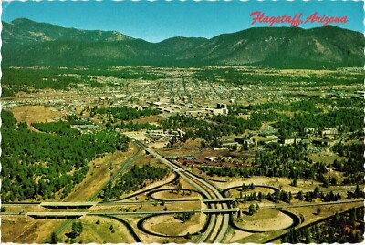 Flagstaff Arizona Aerial View Postcard 1970s I40 Overpass I17 | eBay