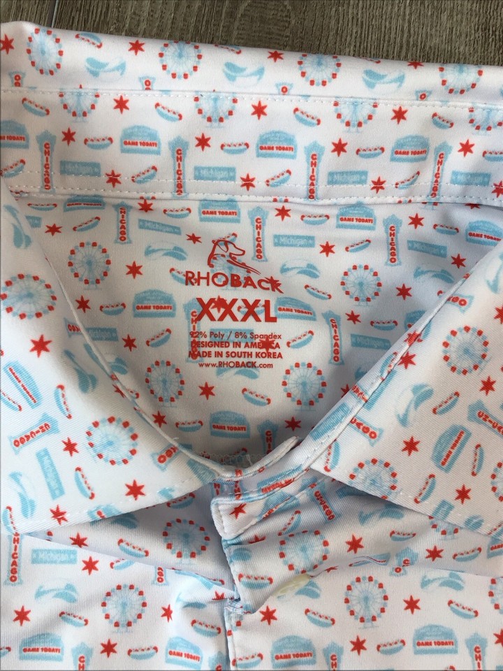 Rhoback Chicago The 312 Performance Polo Short Sleeve Shirt Mens 3XL ...