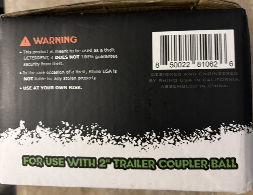 Rhino USA Trailer Hitch Lock Kit (for 2" Trailers) Anti Theft Coupler ...