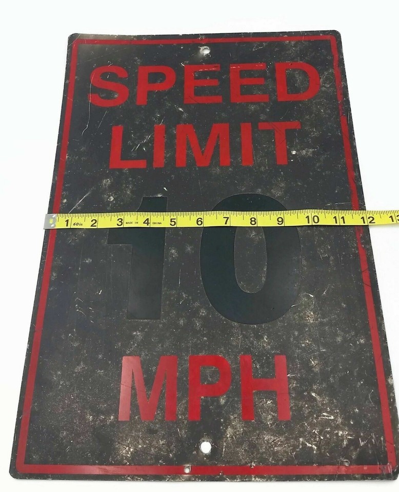 Industrial Factory Speed Limit 10 MPH Sign Man Cave Garage Decor (nr ...