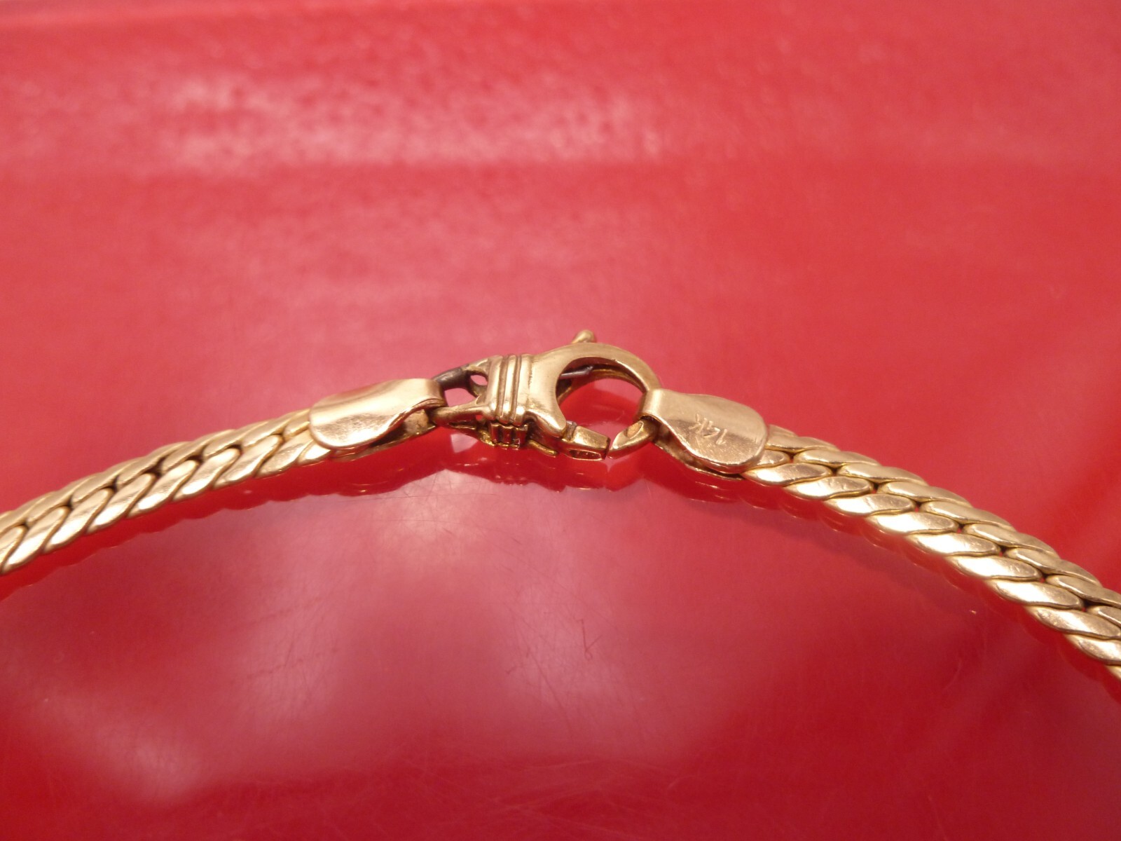 Vintage 14K Yellow Gold Pave Set Diamonds Necklace Herringbone Chain ...