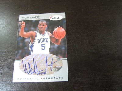 1999 Sage Silver # A2 William Avery Autograph Signed Auto Card Duke ...