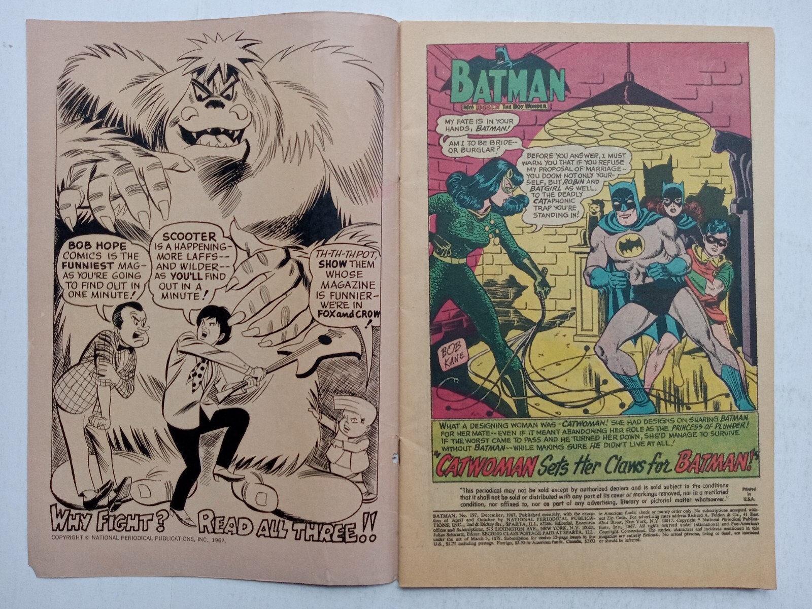 DC Batman #197 Silver Age 1967 Comic Book Catwoman Batgirl | eBay