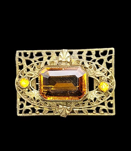 Antique Edwardian Czech Glass Ornate Vines Foliate Filigree Brass ...