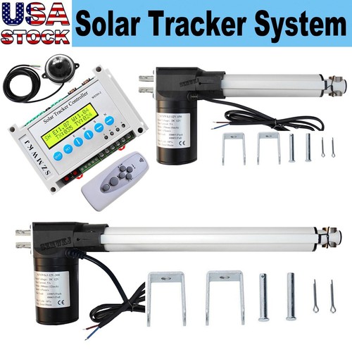 2PCS 6000N Linear Actuators W/ LCD Controller DIY Dual Axis Solar ...