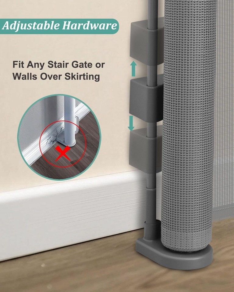 Upgrade 71" Retractable Baby Gates with Reinforced Strip Design to ...
