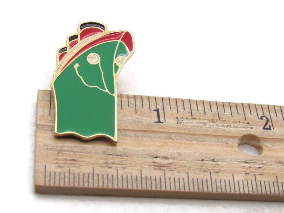 Green Ship Smiley Face Pin Red Black & Gold Tone | eBay