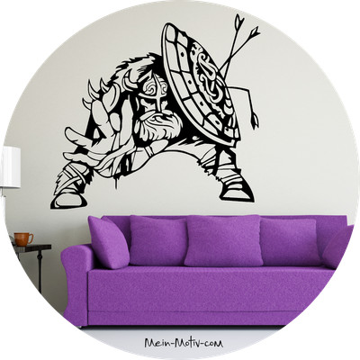 Wandtattoo Wikinger mit Schild | eBay.de