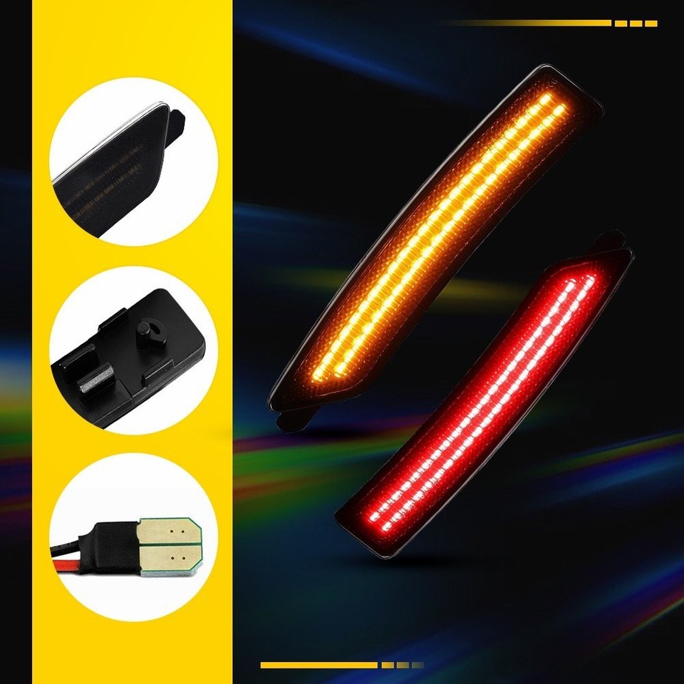 Left & Right LED Side Marker Lights For Ford Mustang 2024 2025 Rear ...