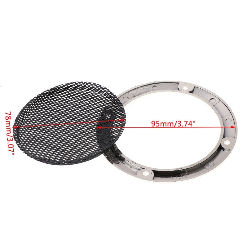 2 Pcs 3" inch Black o Speaker Cover Decorative Circle Metal Mesh Grille ...