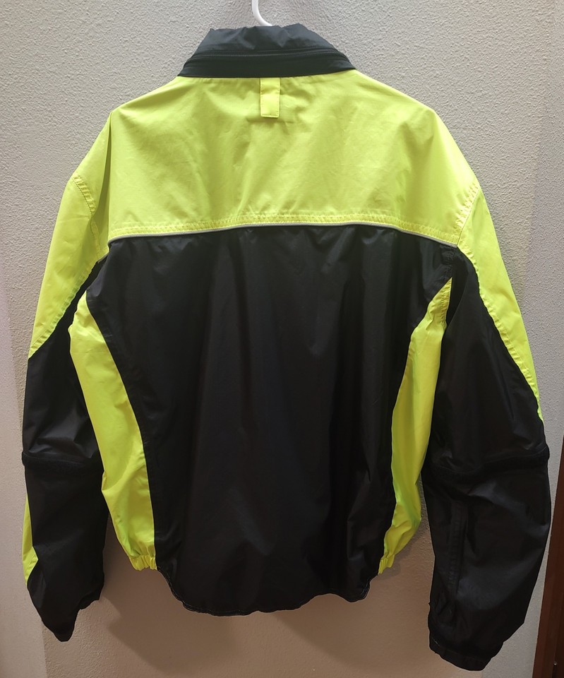 Olympia Moto Sports Large Black Neon Yellow Motorcycle Jacket Single ...