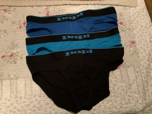 Papi Men's 3 Pair Pack Premium Cotton Low-Rise Tag-Free Briefs Size L ...