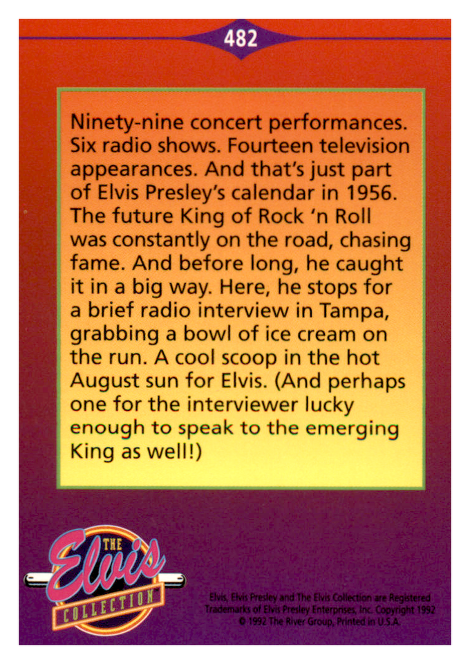 1992 1993 THE ELVIS Collection Card - Elvis Presley #482 | eBay