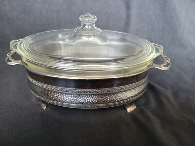Vintage Silver Plated Serving Dish with Pyrex Bowl Insert and Lid | eBay