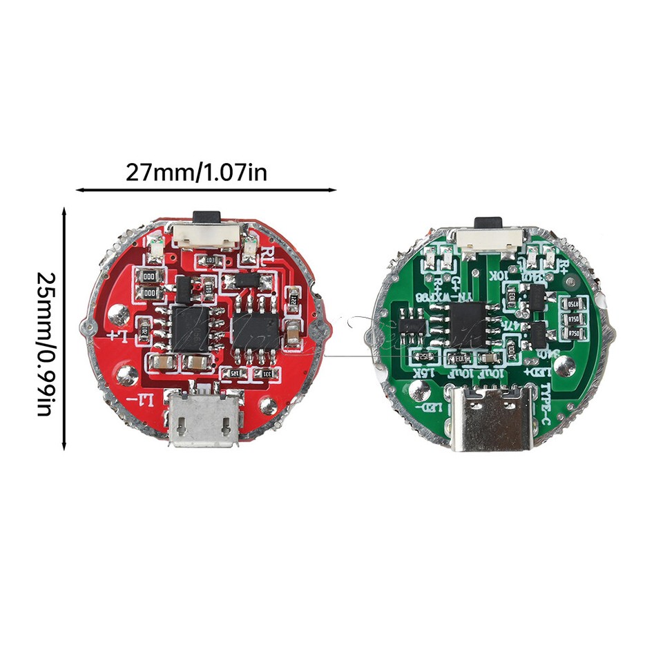 Flashlight Driver Switch Circuit Board 3-Level Type-C/Micro USB for 10W ...