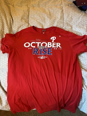 Philadelphia Phillies October Rise 2022 Postseason Mens T Shirt Size L ...