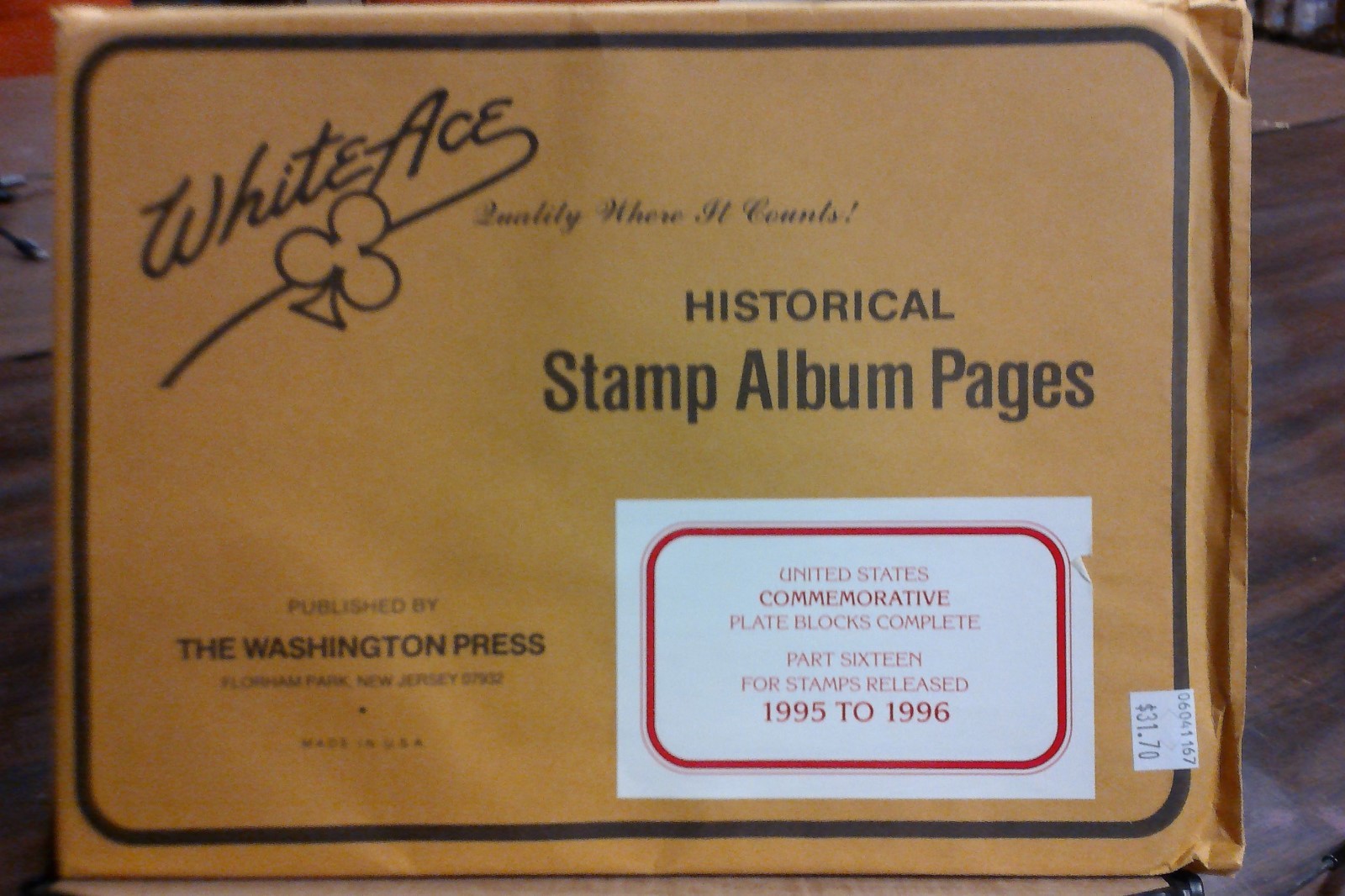 White Ace Stamp Album Pages US Comm Plate Blks Complete Part 16 for ...