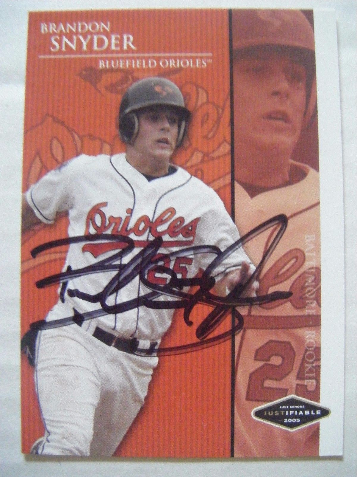 BRANDON SNYDER signed BRAVES ORIOLES 2005 Just Minors baseball card ...