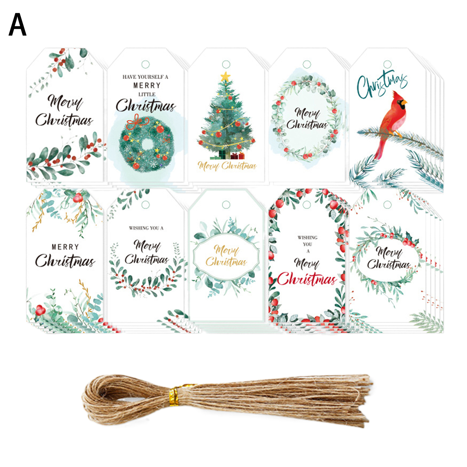 1 Set Gift Box Tags Regular Shape Decorative Christmas Themed Printing ...