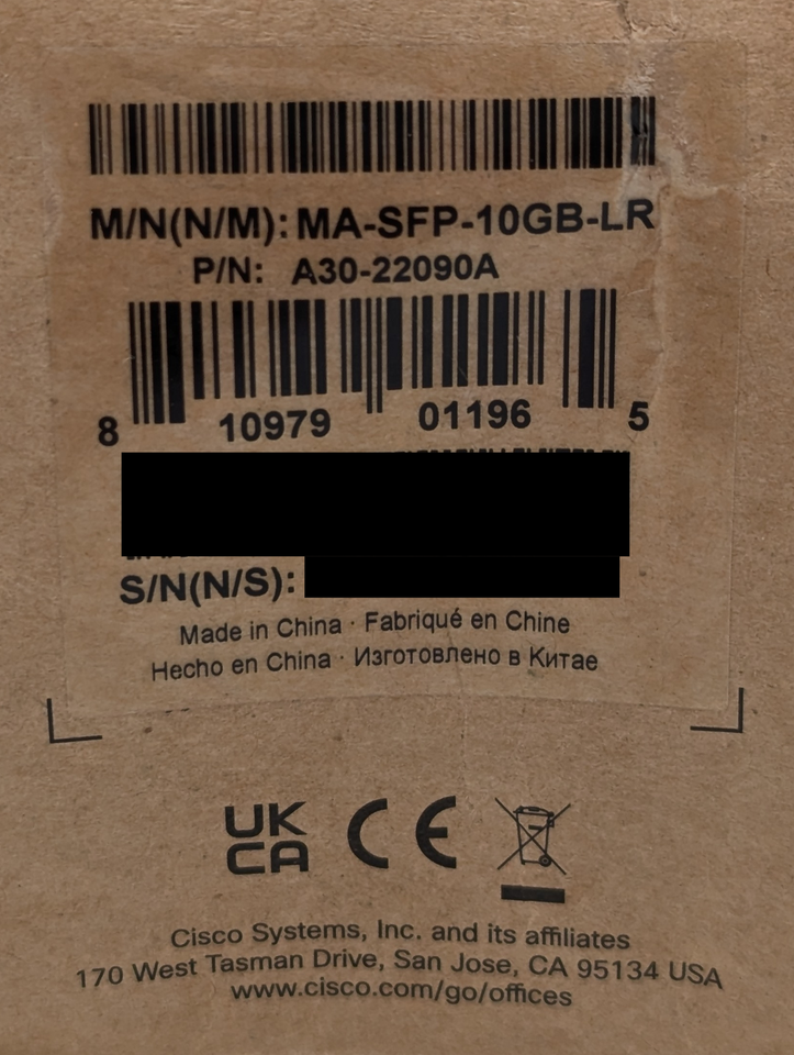 Cisco Meraki MA-SFP-10GB-LR SFP+ Transceiver Module | eBay