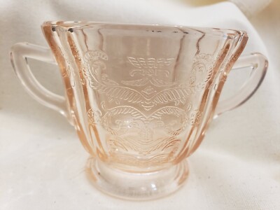 Indiana Glass Pink Depression Glass Sugar Bowl Madrid Pattern | eBay