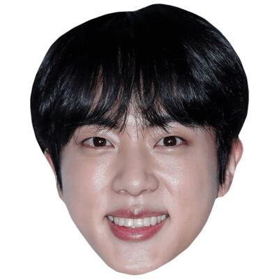 Jin (Black Hair) Celebrity Mask, Flat Card Face | eBay