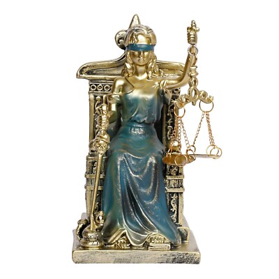 Blind Folded Justice Law Lady in Seated Posture Idol Statue Figurine | eBay