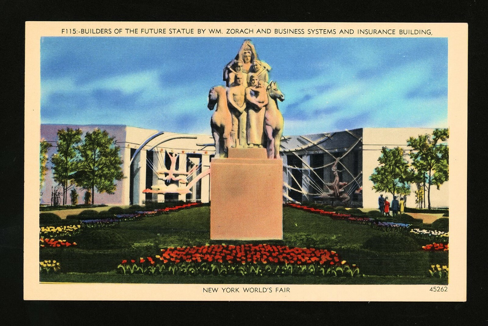 1939 World's Fair "Builders of the Future Statue" New York Postcard Un ...