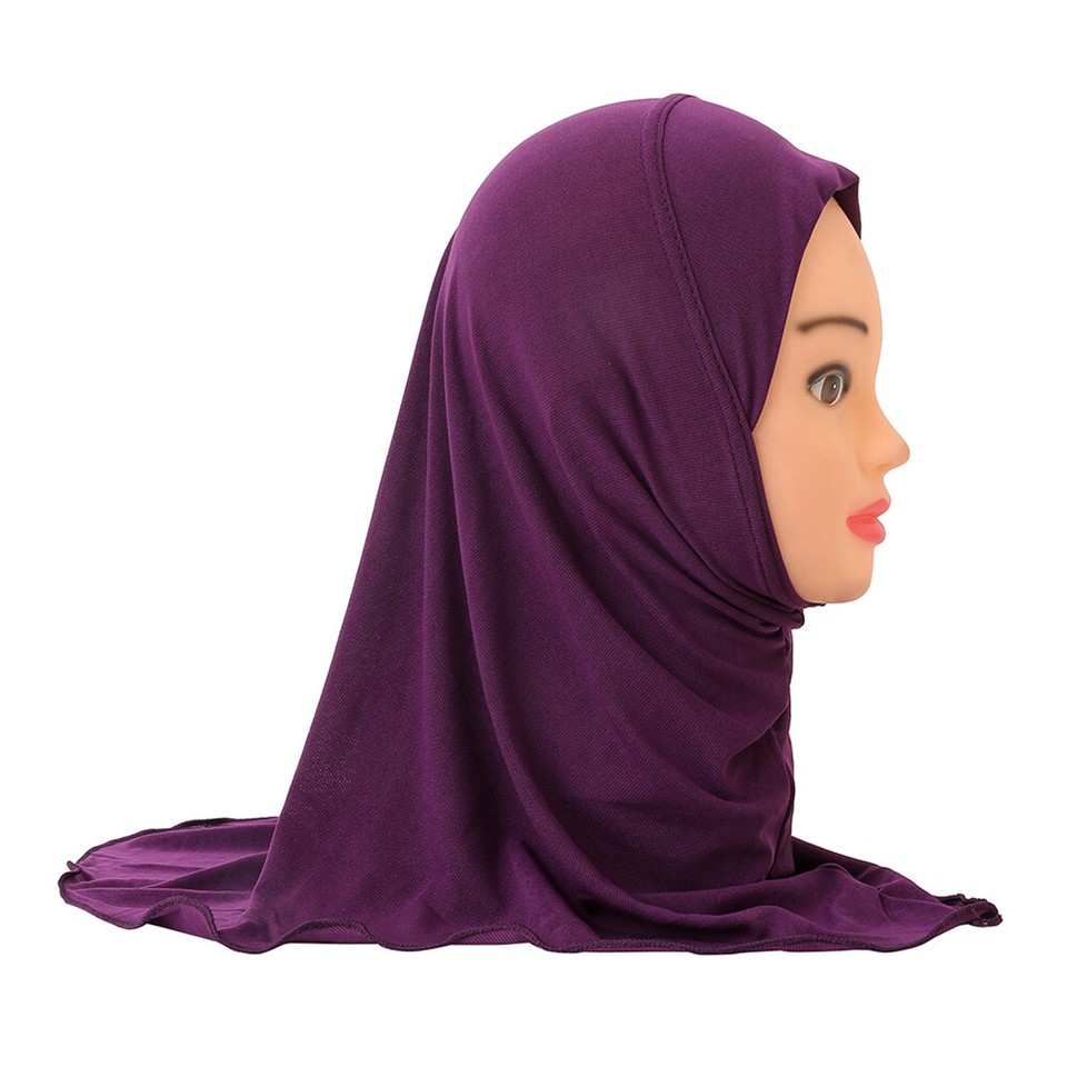 Kids Girls Muslim Turban Islamic Hijab Arab Underscarf Headwear Shawl ...