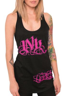 BRAND NEW InkAddict WOMENS INK MEAS Racerback Tank Top BLACK/PINK SMALL ...