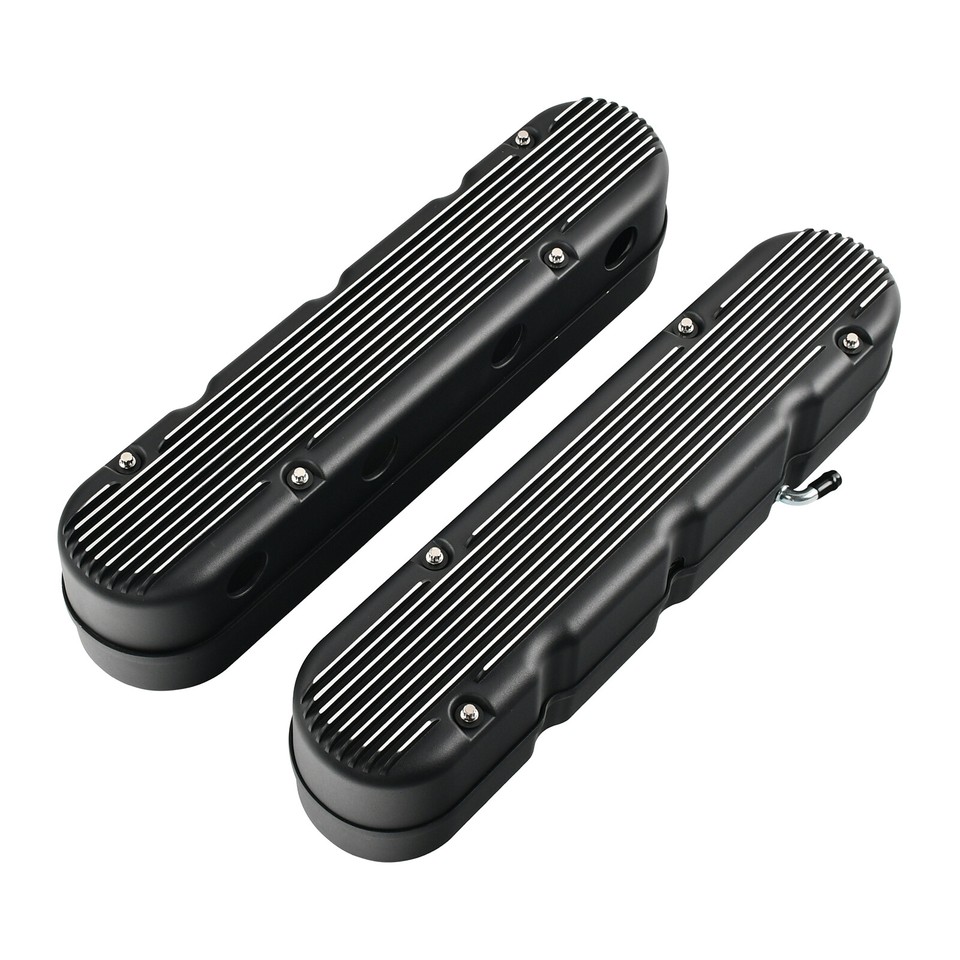 For LS swaps BLACK FINS LS1 LS2 LS3 Valve Covers w/Coil Mounts + Cover ...