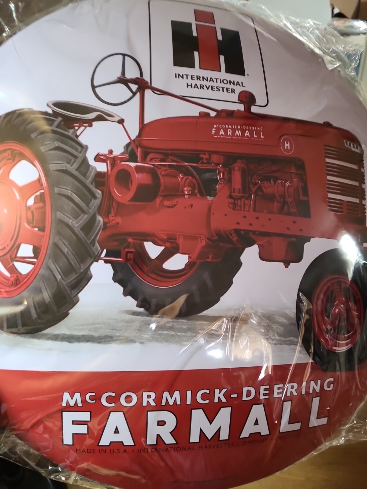 Farmall IH Model H Tractor Domed Sign 16" dia 2" dome International ...