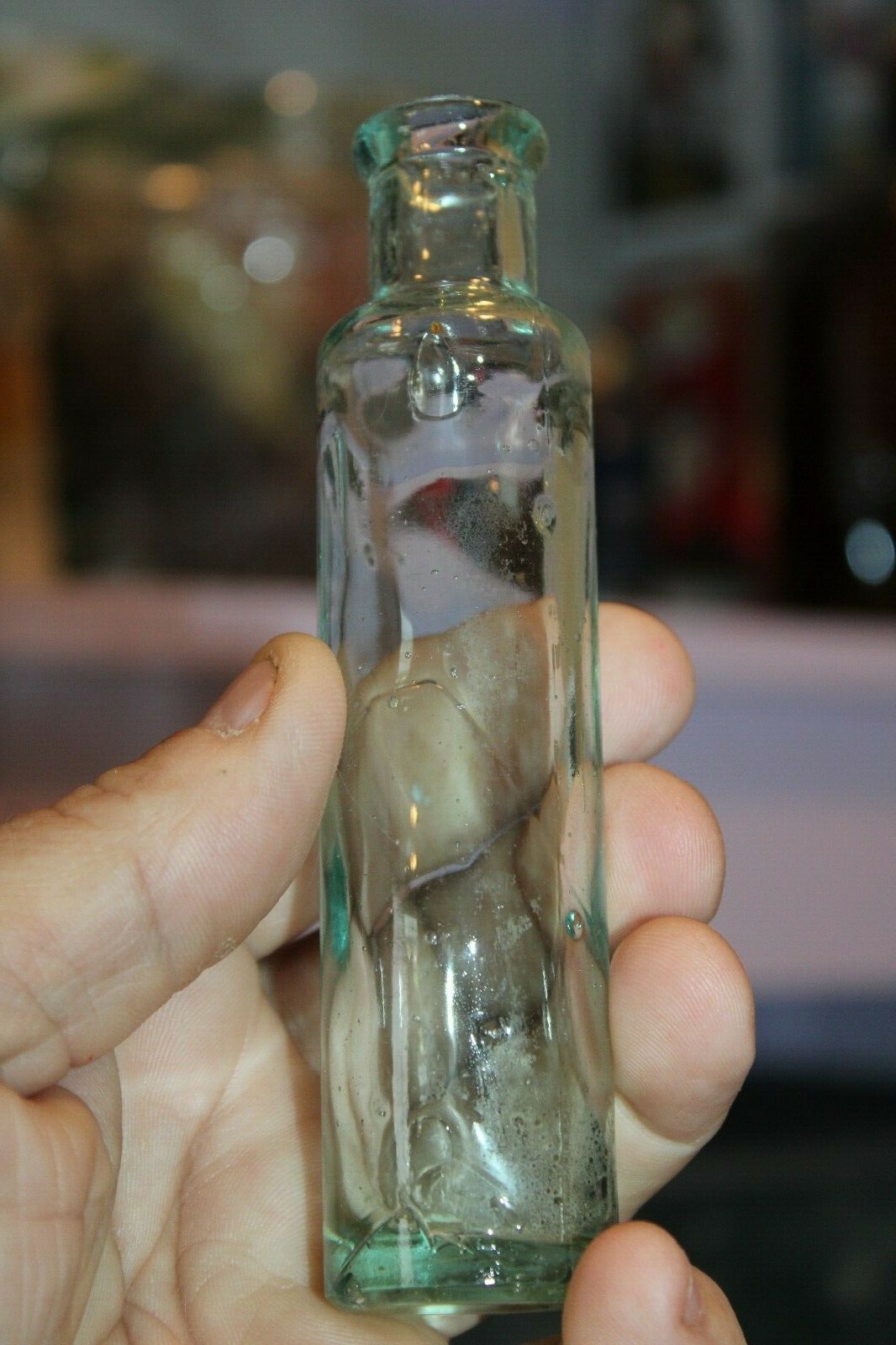 Antique, 5 1/4'' Mint Blue, Opium/Heroin, Medicine Vial/Bottle, Item ...