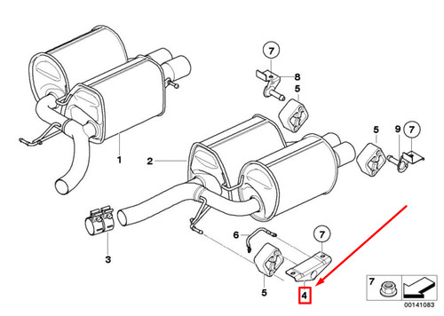 NEW BMW 5 E60 REAR EXHAUST HANGER BRACKET 18307521388 7521388 ORIGINAL ...