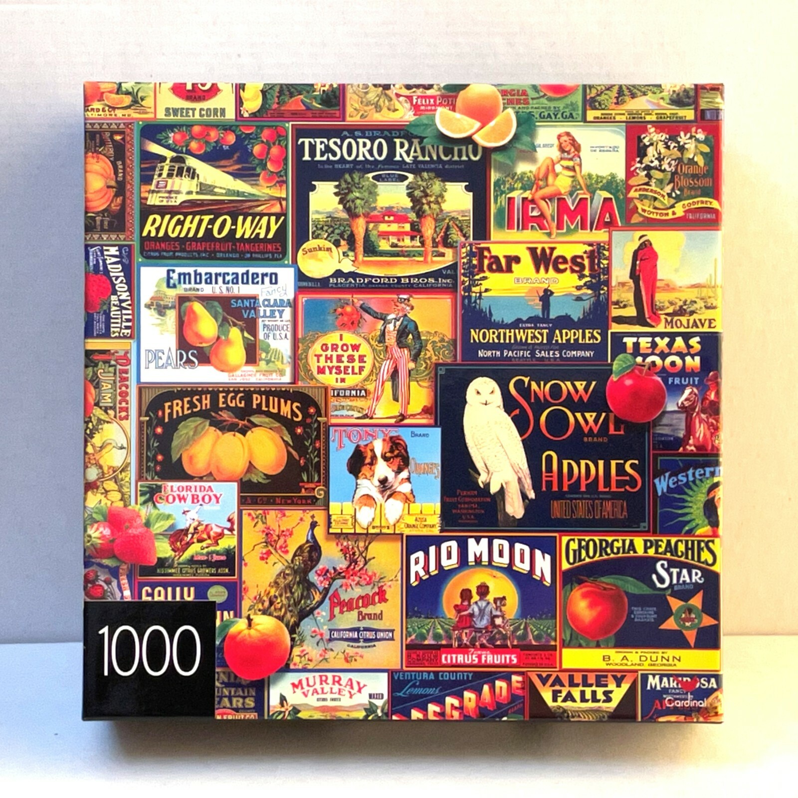 VINTAGE FRUIT LABELS Puzzle 1000 Pieces 20 x 27 Cardinal Puzzles ...