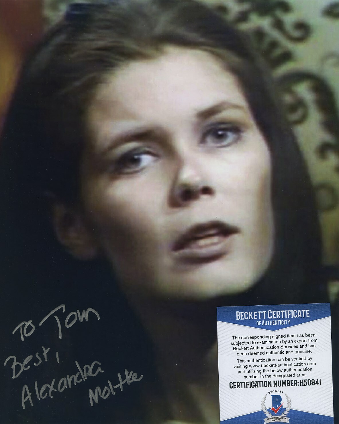 ALEXANDRA MOLTKE SIGNED RARE PHOTO DARK SHADOWS BECKETT BAS COA TO TOM ...