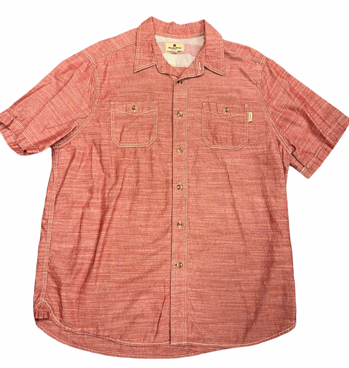 Woolrich Men's Red Short Sleeve Button Down Shirt Size L NWOT | eBay