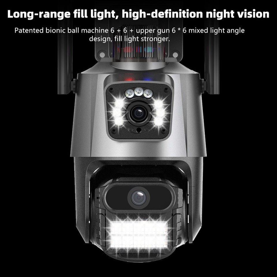4MP Dual Lens 4K WiFi Security Camera Zoom Outdoor Home Night Vision ...