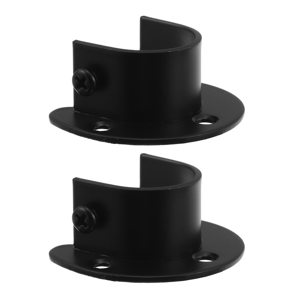 2 Pcs Stainless Steel Rod Bracket Curtain Support Closet Pole Socket | eBay