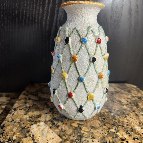 Italian Pottery Vase Candy Lattice. Vintage Multi Colored 7.5 In | eBay