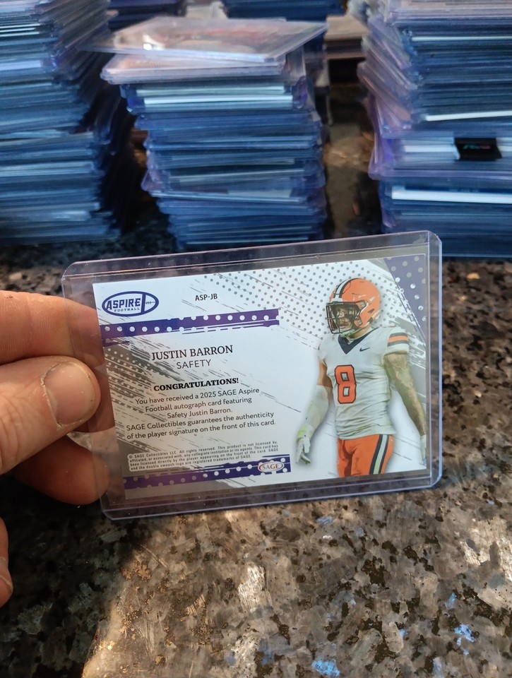 2025 SAGE Aspire GOLD AUTOGRAPH JUSTIN BARRON 9/10 | eBay