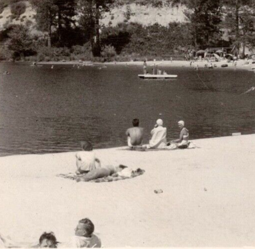 1949 Crestline California Lake Gregory Sun Bathing Beach Frasher's RPPC ...