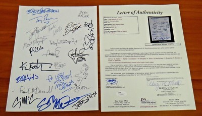 Rare 21 Cartoon Artist Signatures Trey Parker Seth MacFarlane Full JSA ...