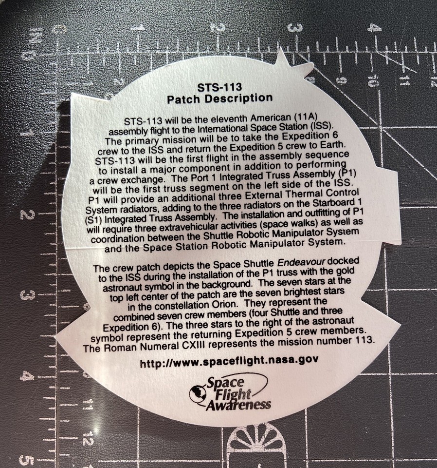 STS-113 Space Shuttle Endeavour Sticker Decal NASA STS 113 ISS ...