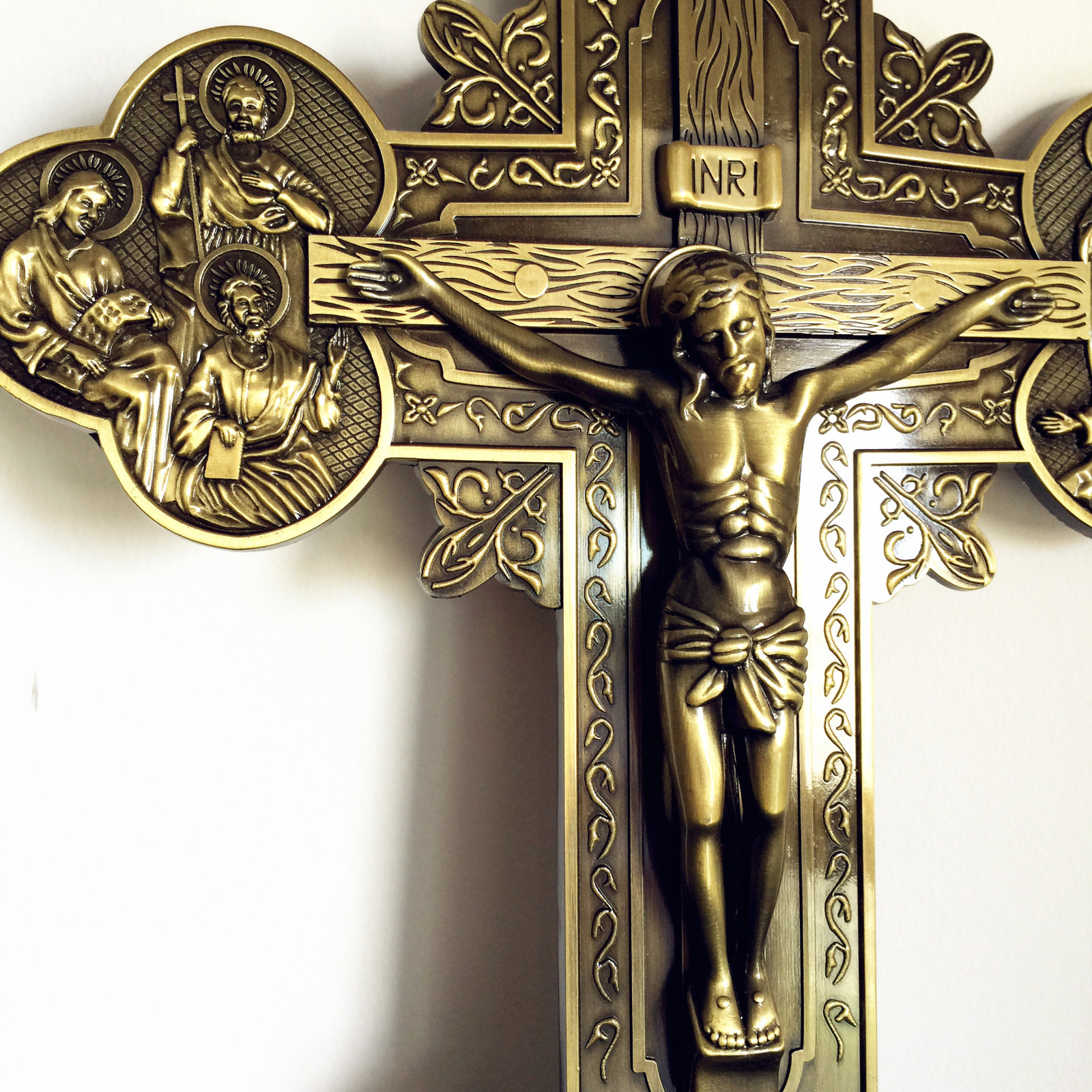 Large 11" Jesus and 12 Disciples vintage wall cross/Crucifix Roman ...