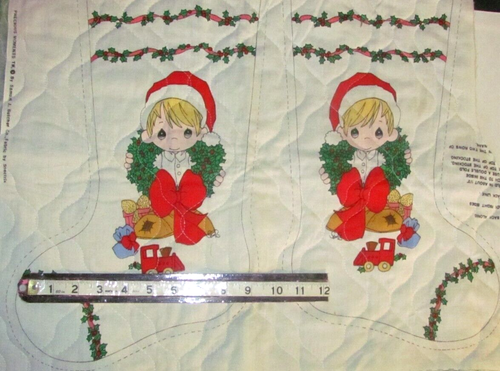 Precious Moments Vintage Christmas Stocking PRE-QUILTED Panel 15"H ...