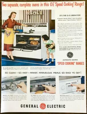 1952 General Electric Speed Cooking Range PRINT AD It's the G-E ...
