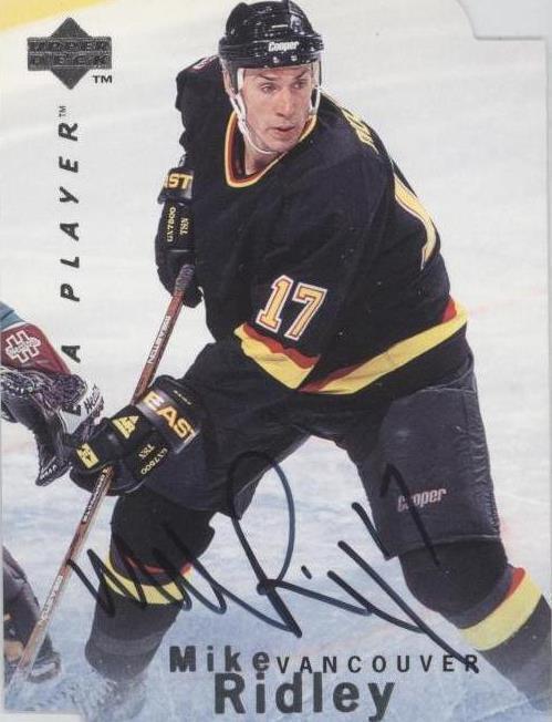 1995-96 Upper Deck Be a Player - Mike Ridley #S63 Die-Cut Autographs ...