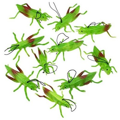 10pcs Plastic Grasshoppers Insect Figures Toys Fake Bugs Green for ...