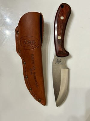 CASE XX KNIVES ROSEWOOD RIDGEBACK WOOD HUNTER W/LEATHER SHEATH ...